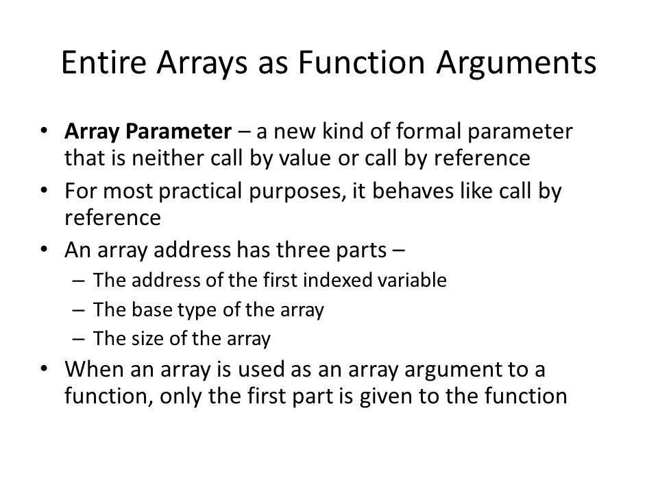Arrays In Functions Indexed Variables As Function Arguments An Indexed
