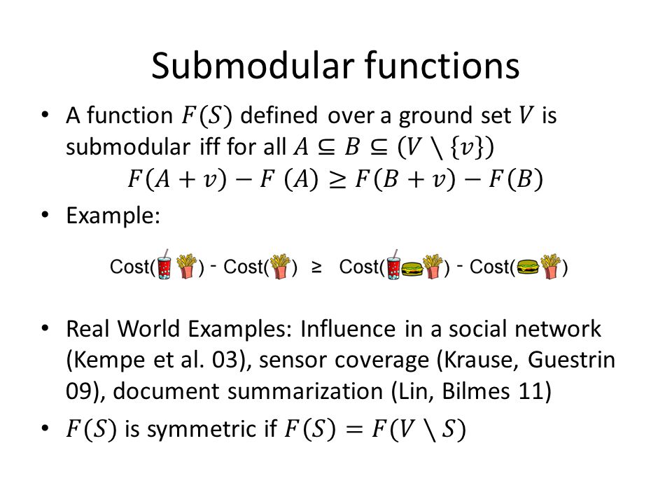 Active Semi Supervised Learning Using Submodular Functions Andrew Guillory Jeff Bilmes