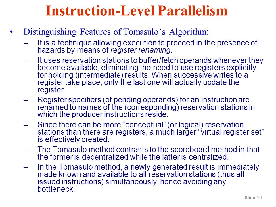 Slide 1 Instruction Level Parallelism Instruction Level Parallelism