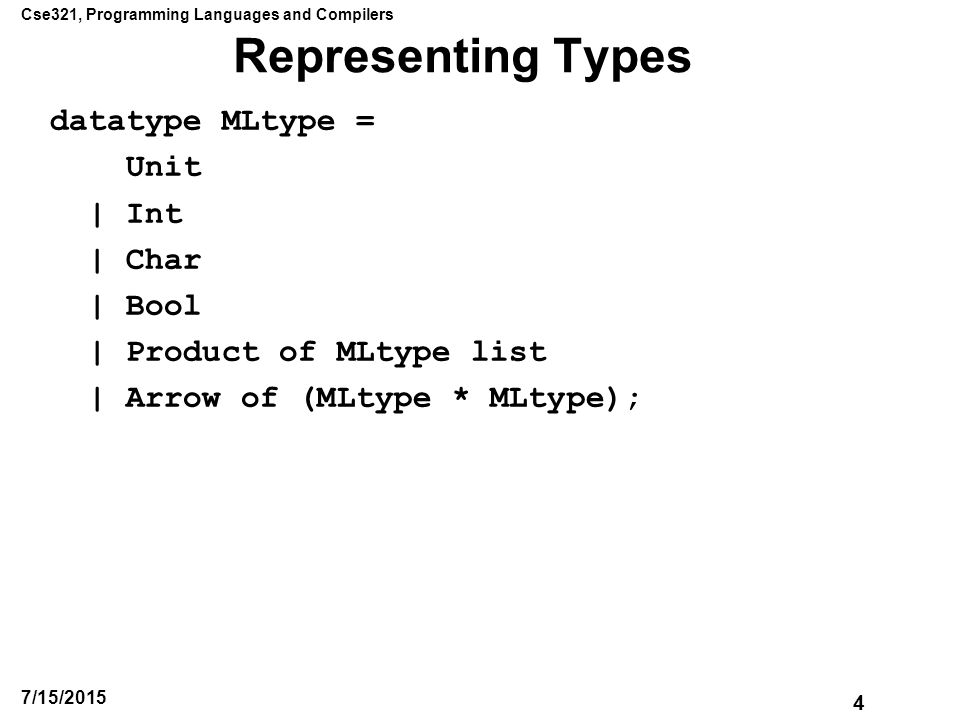 Cse321 Programming Languages And Compilers 1 7152015 Lecture 14 