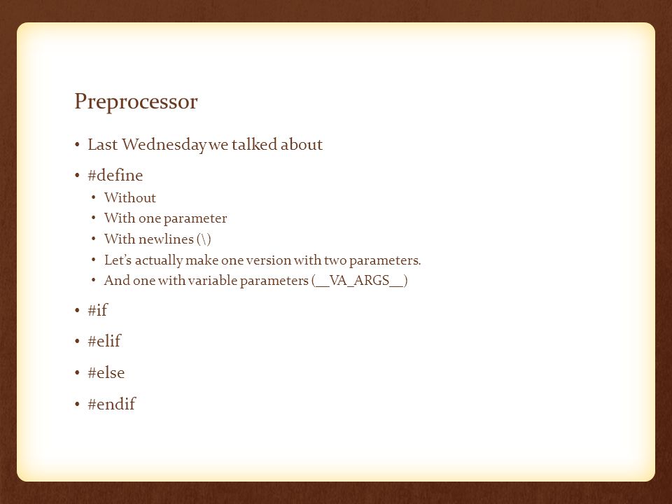 The Preprocessor And The Compilation Process Cop3275 Programming