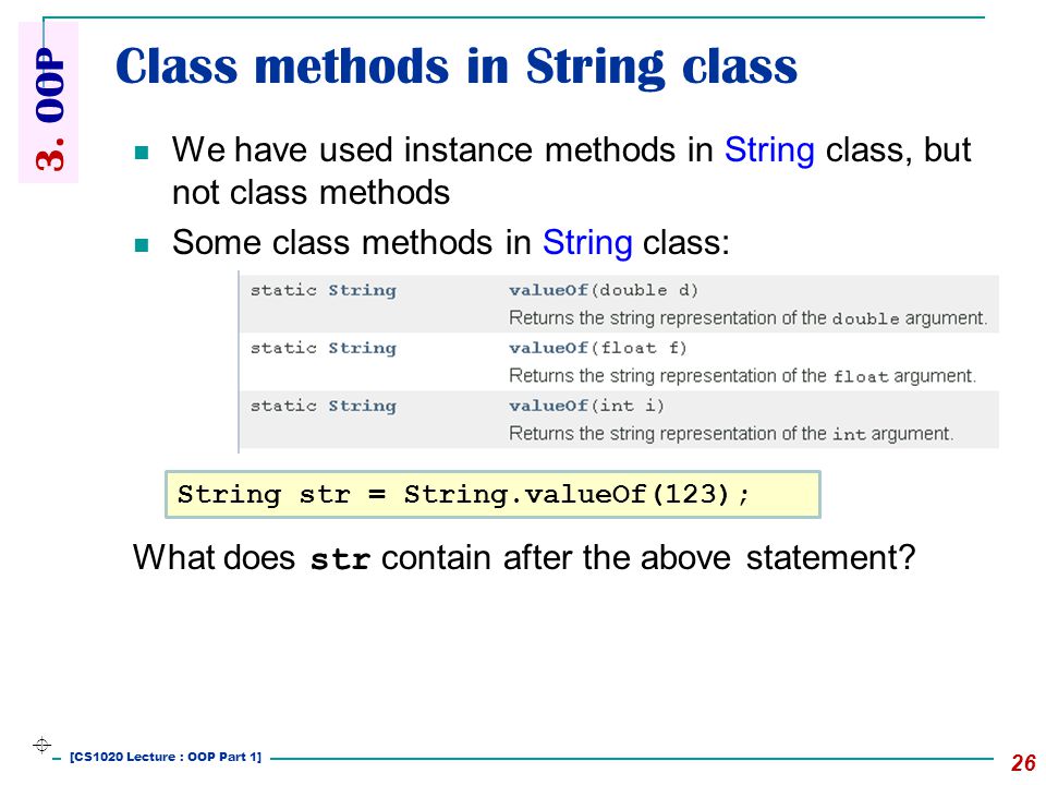 Cs1020 Lecture Note 2 Object Oriented Programming Oop Part 1 User