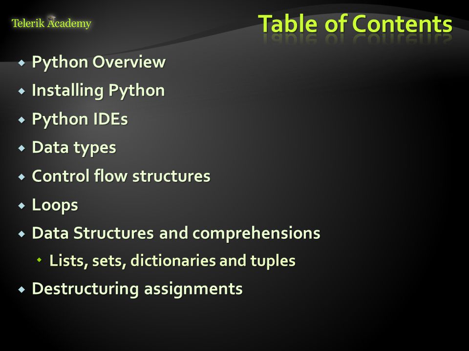 Installation Data Types Control Flow Structures Loops Functions Strings Oop Data 1126