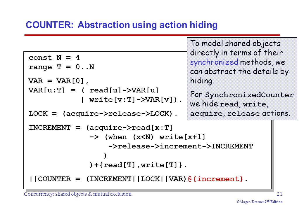 Concurrency Shared Objects And Mutual Exclusion1 ©magee Kramer 2 Nd Edition Chapter 4 Shared