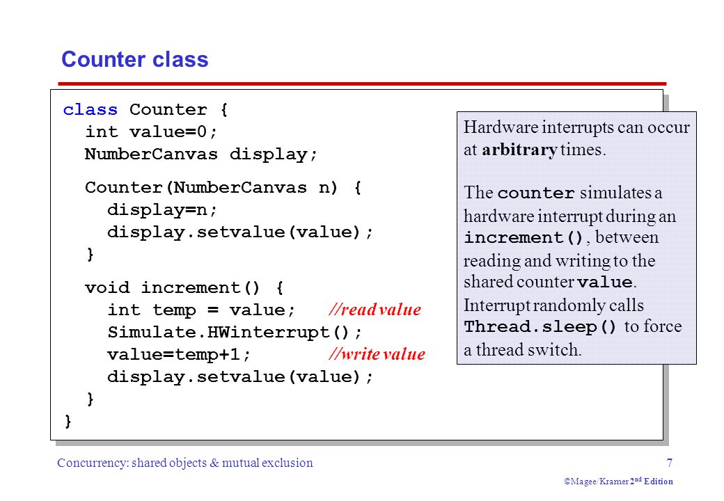 Concurrency Shared Objects And Mutual Exclusion1 ©magee Kramer 2 Nd Edition Chapter 4 Shared