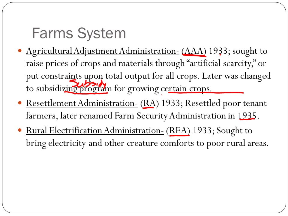 New Deal Programs Aaa New Deal Programs Aaa