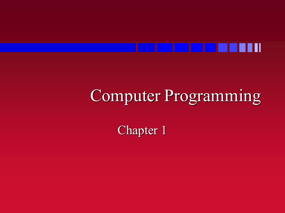 Computer Programming Chapter 1 Computers Personal Computers Desktop