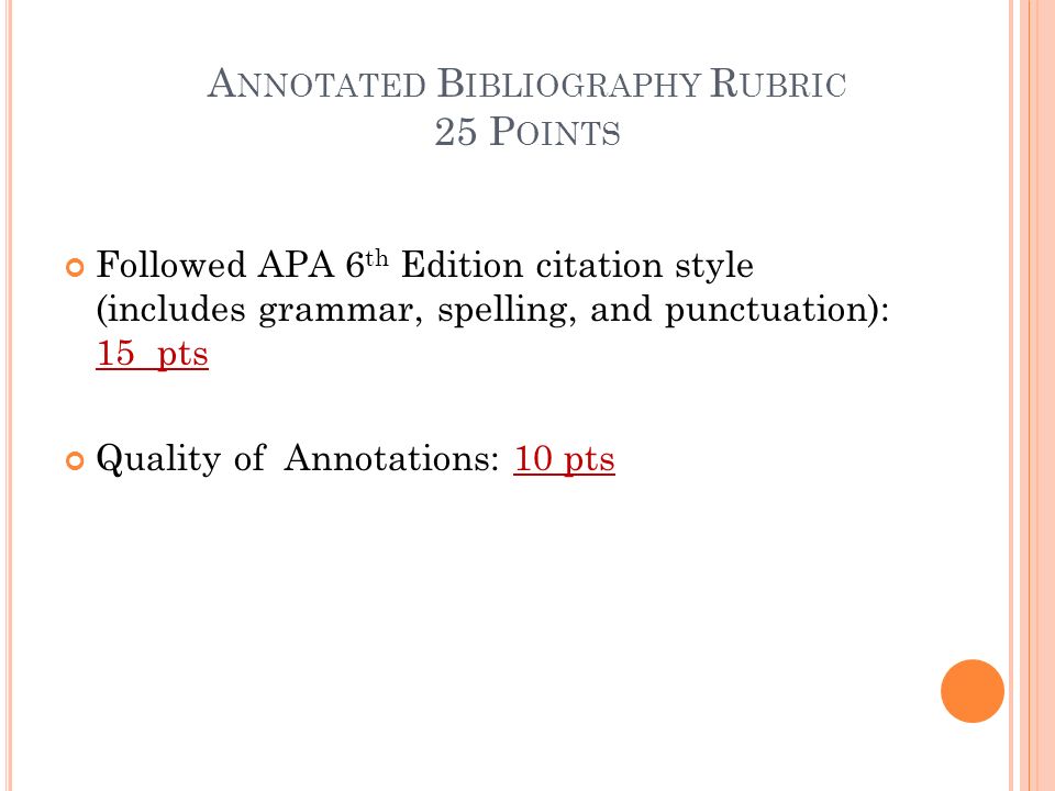 Annotated Bibliography Apa 6th Edition