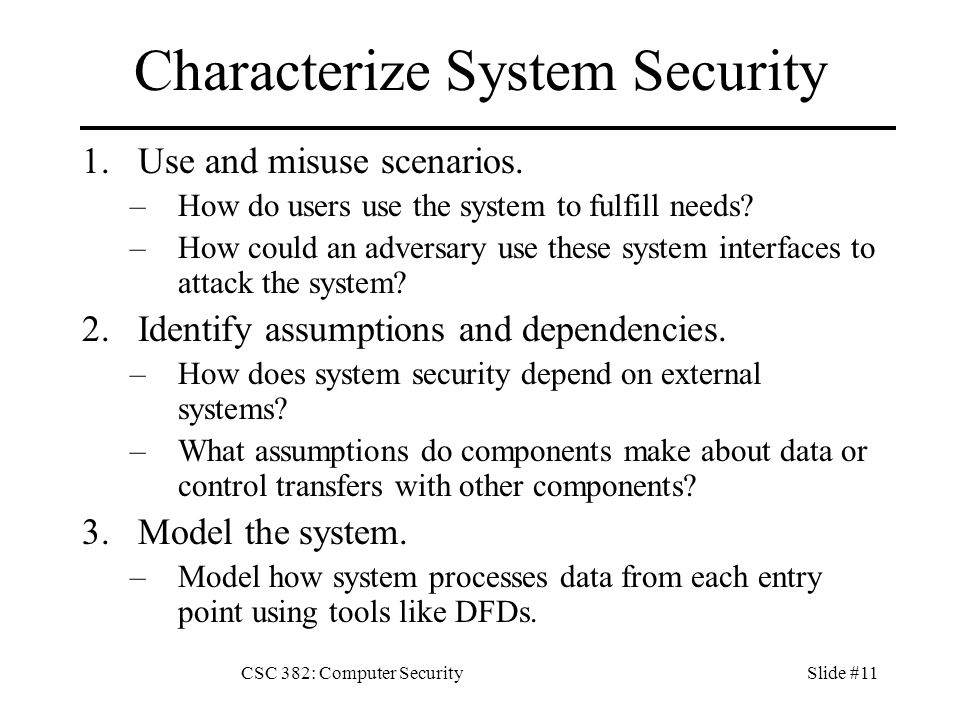 Csc 382: Computer Securityslide #1 Csc 382: Computer Security Threat