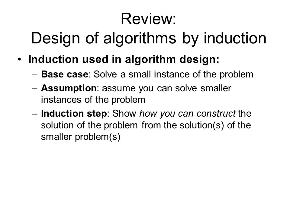 Design By Induction Part 2 Dynamic Programming Algorithm Design And 
