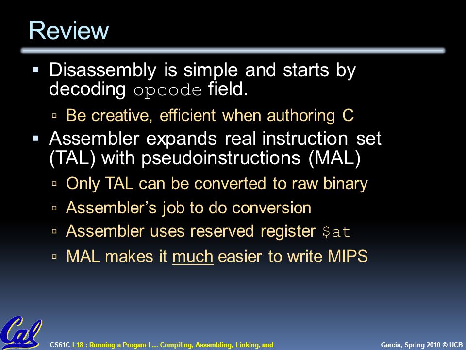 ~cs61c Ucb Cs61c Machine Structures Lecture 18