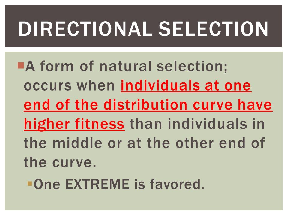 Directional Selection Definition Directional Selection Definition