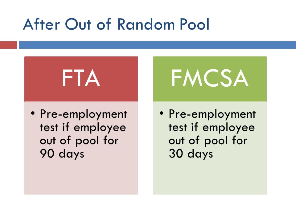 Fta Vs Fmcsa Drug And Alcohol Testing A Regulatory Comparison 2009
