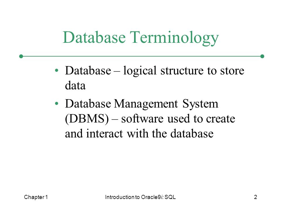 Chapter 1introduction To Oracle9i Sql1 Chapter 1 Overview Of Database Concepts Ppt Download