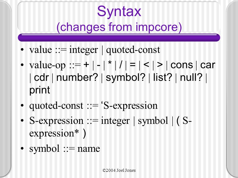 Cs 603: Programming Language Organization Lecture 10 Spring 2004