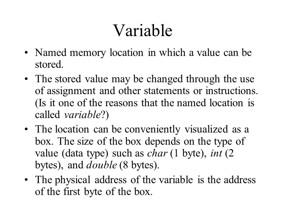 Chapter 3 Assignment And Interactive Input Variable Named Memory