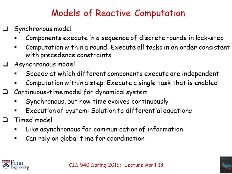 Cis 540 Principles Of Embedded Computation Spring Instructor Rajeev Alur Ppt Download