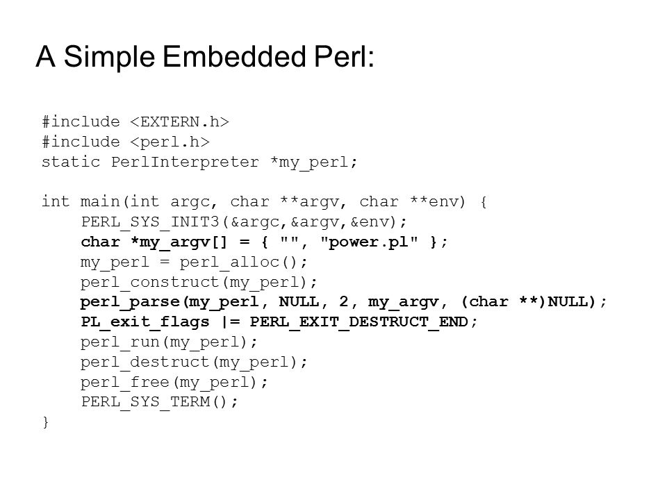 Perlguts->perlembed->perlcall Calling Perl From Your C Program. - Ppt