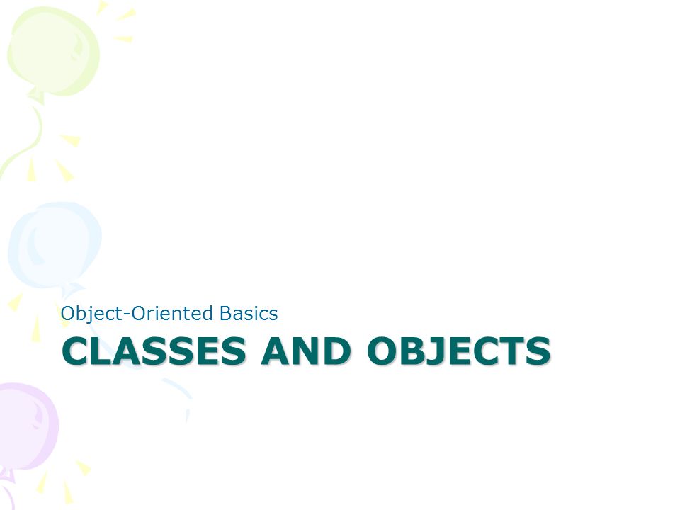 Classes And Objects Object Oriented Basics Vocabulary Review C