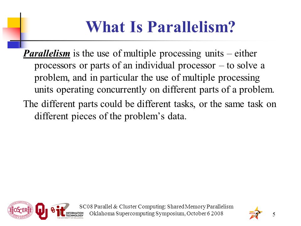 Parallel Programming And Cluster Computing Shared Memory Parallelism