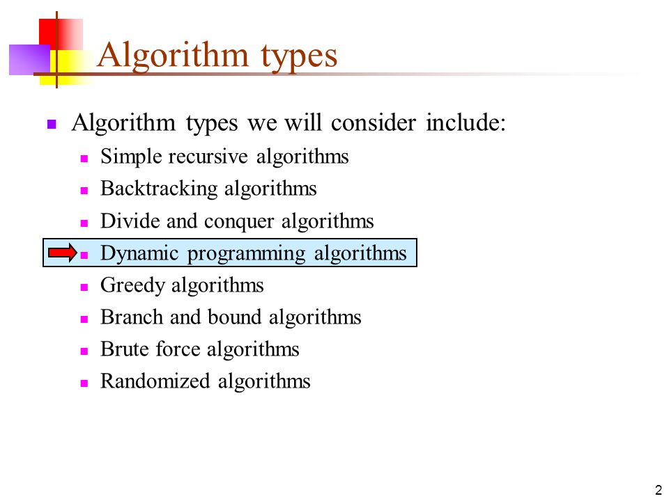 9 Feb 16 Dynamic Programming 2 Algorithm Types Algorithm Types We Will 2158