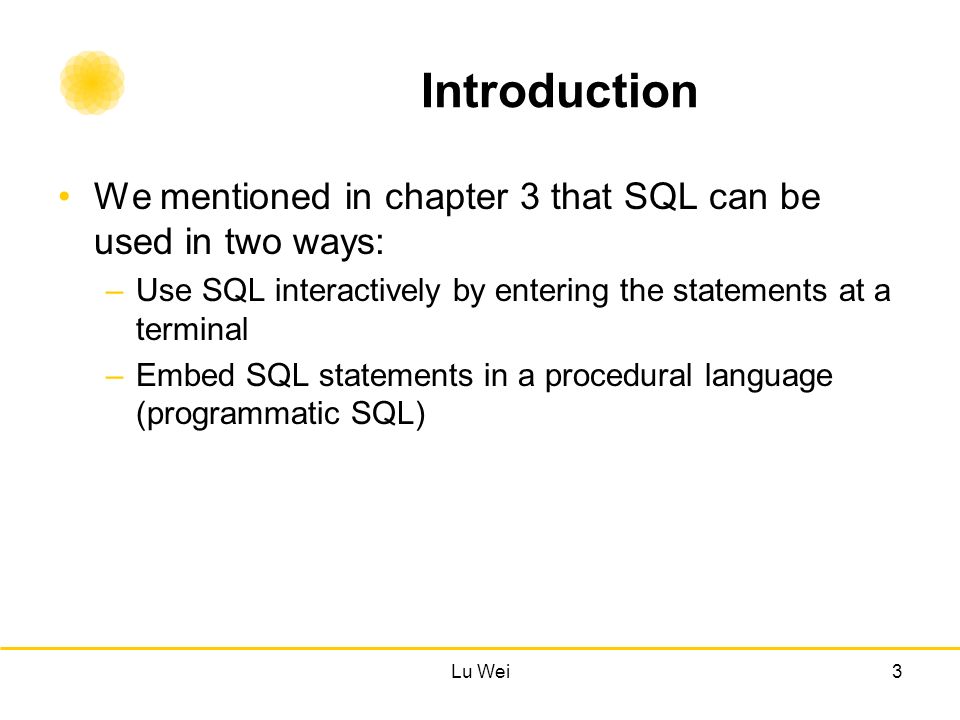 Lu Wei1 Outline Introduction Basic Sql Setting Up And Using Postgresql 2615