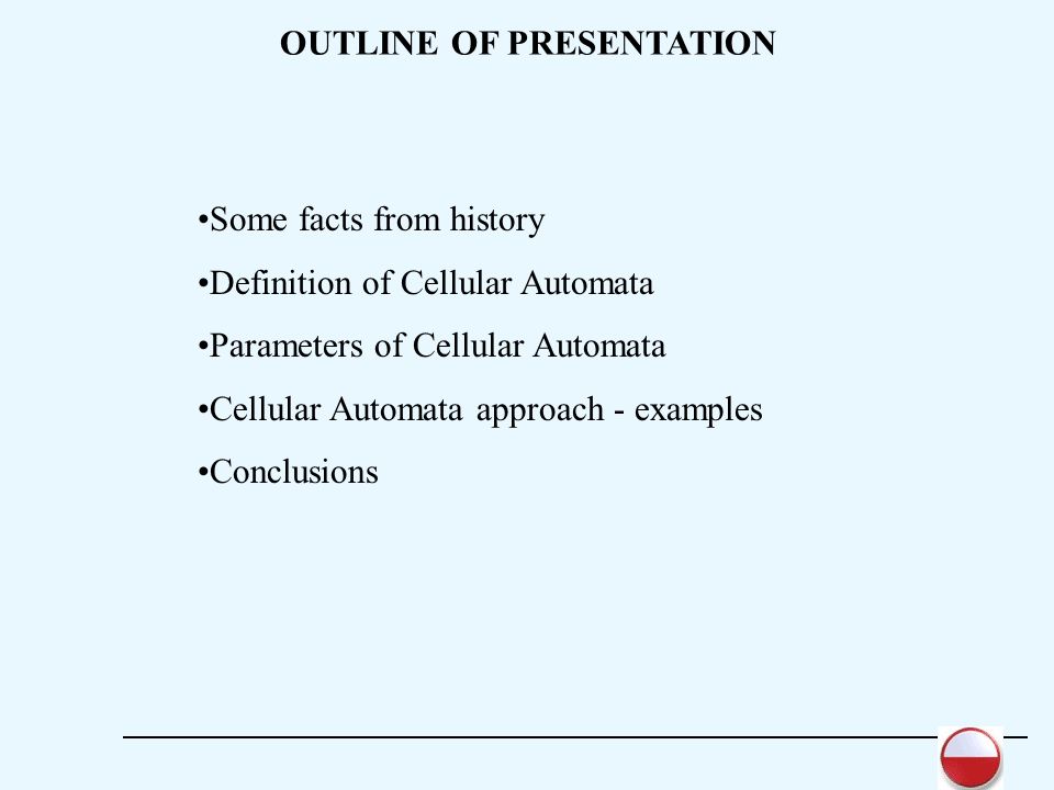 Lecture Isi10 Cellular Automata Introduction Outline Of Presentation