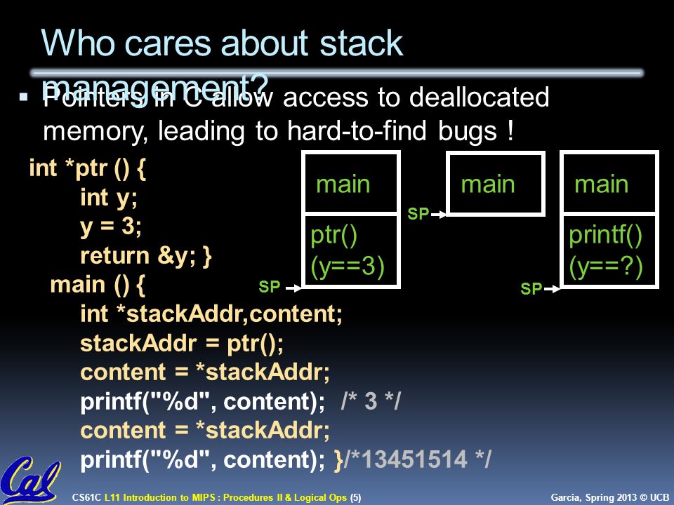 ~cs61c Ucb Cs61c Machine Structures Lecture 11