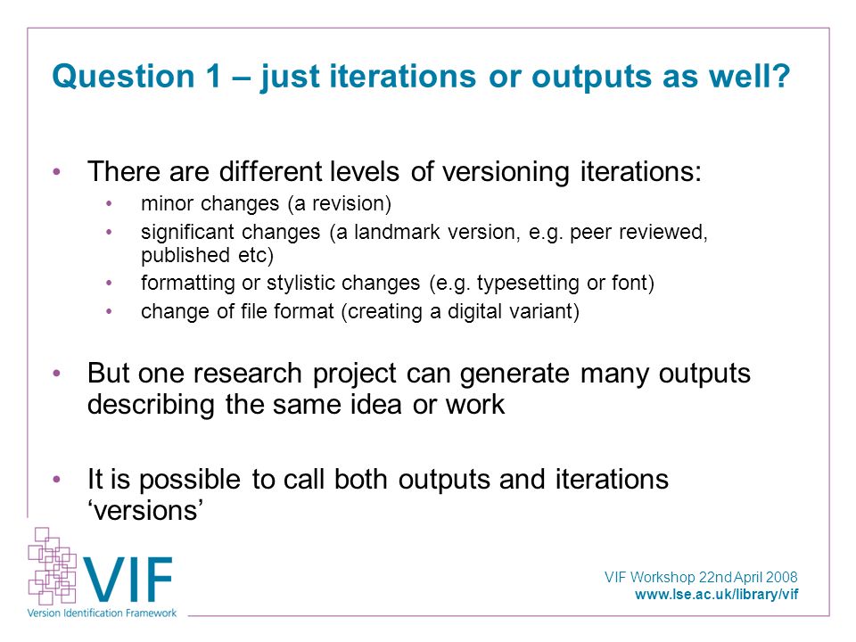 Which One’s Which? Understanding Versioning In Repositories 22 Nd April