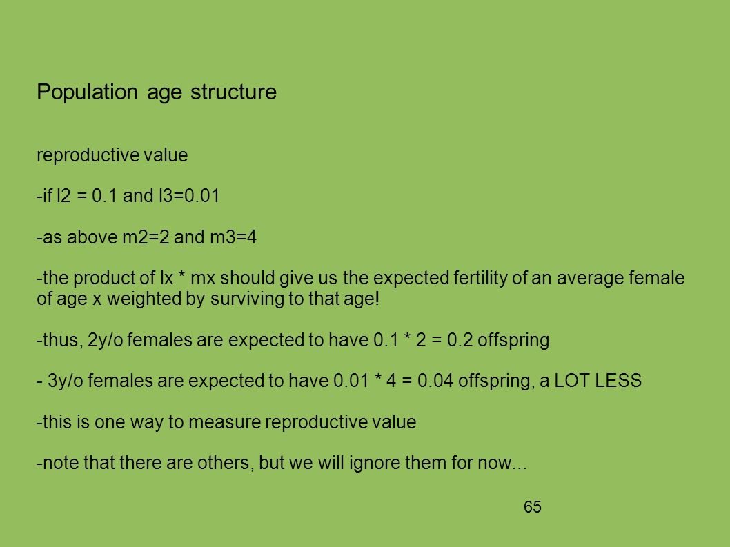61bl3313 Population And Community Ecology Lecture 05 Population Age