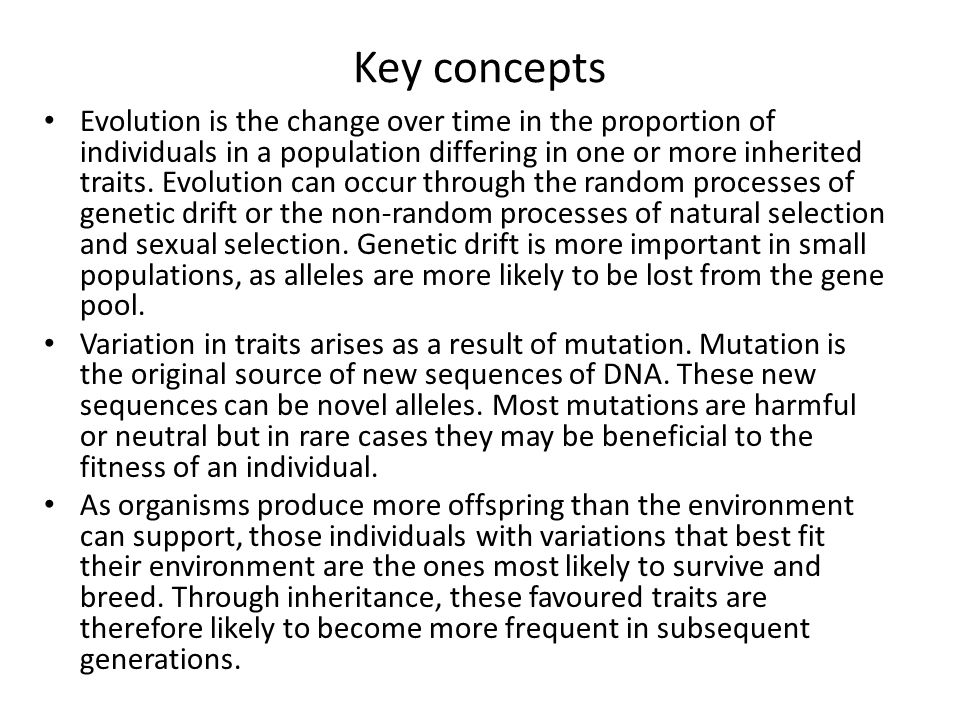 Evolution Drift And Selection Cfe Advanced Higher Biology Unit 2
