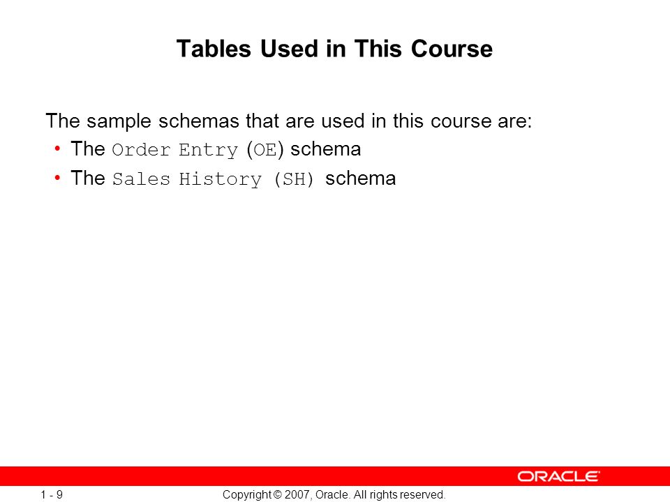 1 Copyright © 2007 Oracle All Rights Reserved Introducing The Oracle Database 11g Sql And Pl