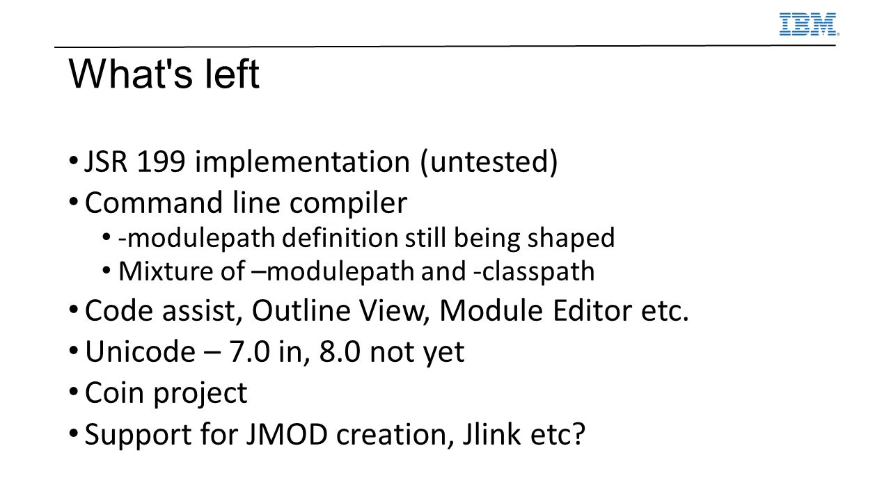 Java 9 Support In Eclipse Jay Arthanareeswaran Manoj Palat Ibm Ppt