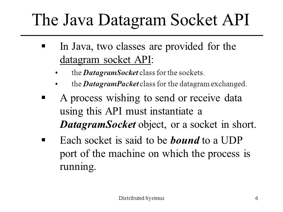 Distributed Systems1 Socket Api The Socket Api Is An Interprocess