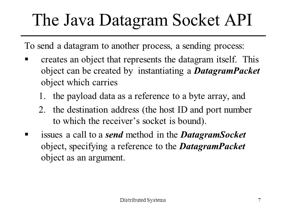 Distributed Systems1 Socket Api The Socket Api Is An Interprocess
