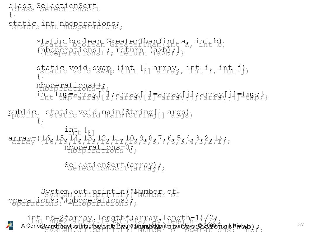1 A Concise And Practical Introduction To Programming Algorithms In Java © 2009 Frank Nielsen