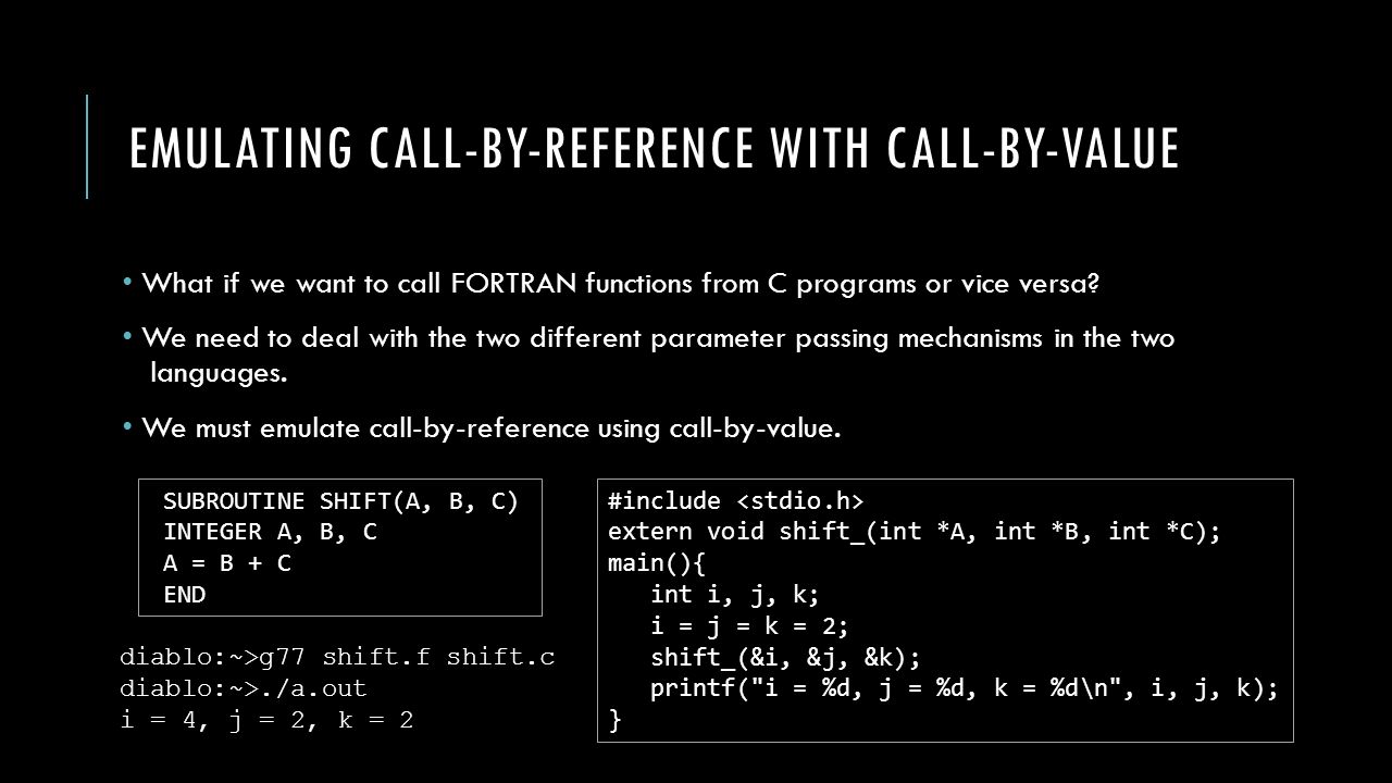 Lecture 20 Parameter Passing Parameter Passing Parameterized